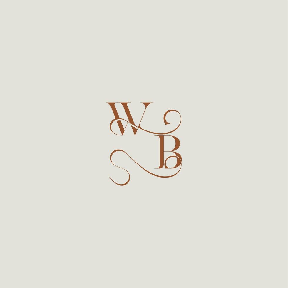 initial with thin line WB monogram wedding style logo concept letter contemporary modern curvy ...