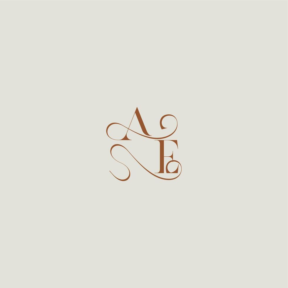 monogram wedding style logo concept initial with thin line AE contemporary modern curvy letter ...