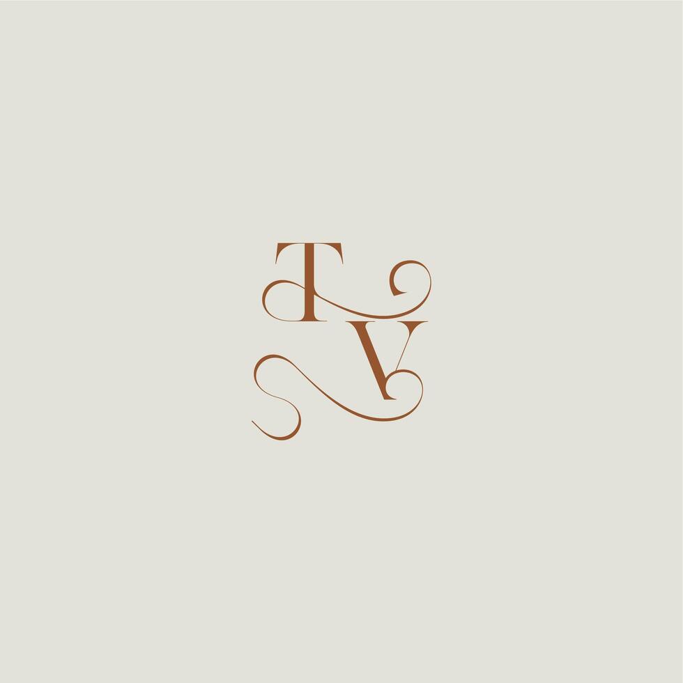 initial with thin line TV monogram wedding style logo concept letter contemporary modern curvy ...