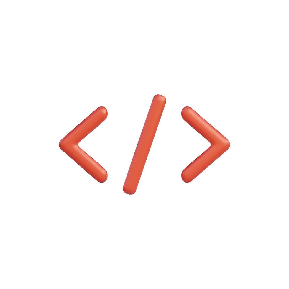 3d icon of code angles in vibrant red, symbolizing programming 54049625 ...