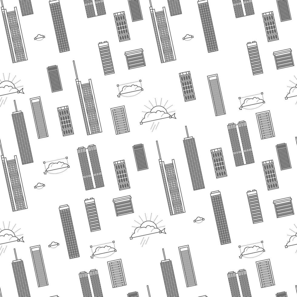 Seamless pattern with modern german buildings and skyscrapers ...