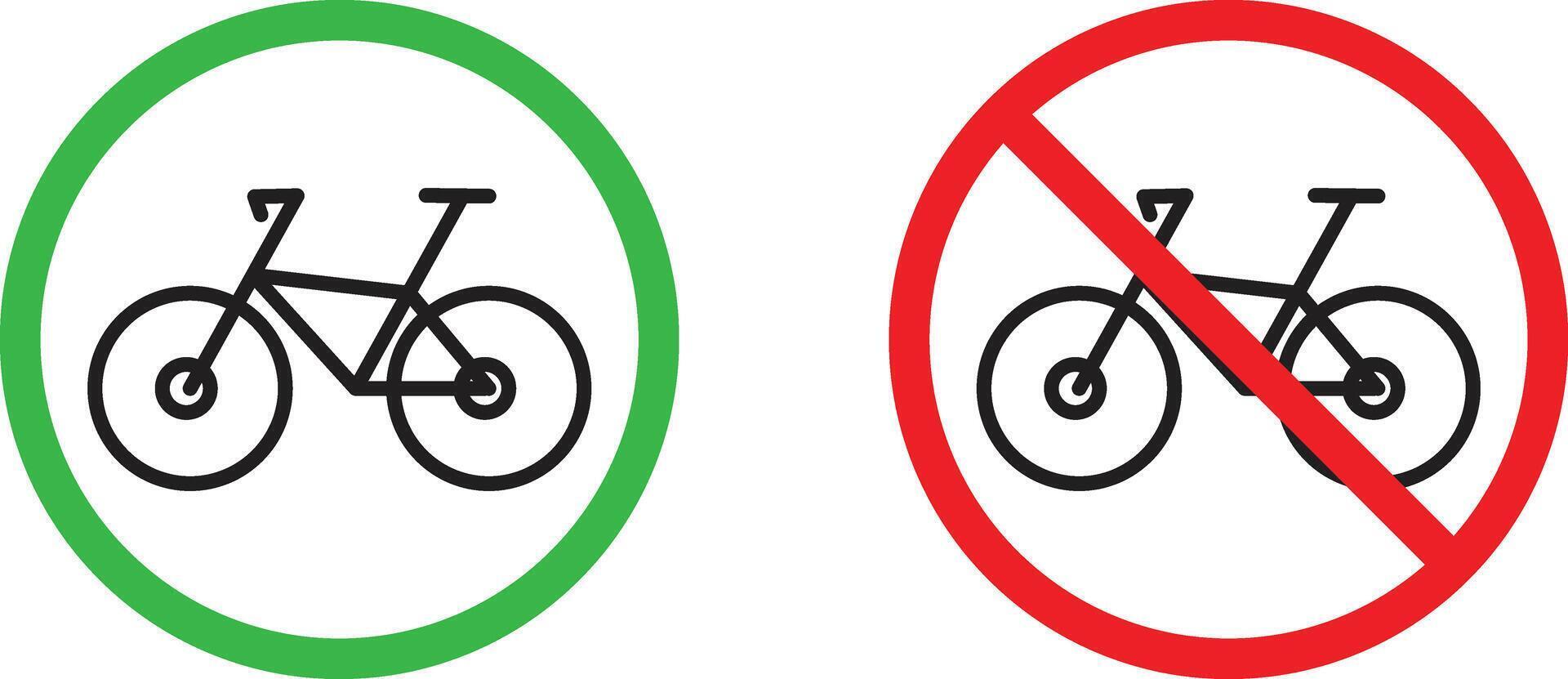 No bicycle sign and bike zone sign . Green allowed sign and red prohibited signs for cyclists ...