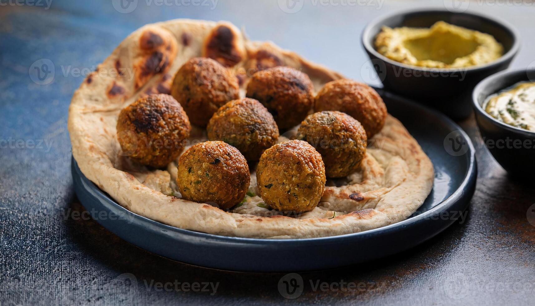 crispy falafel balls served with soft pita bread and creamy hummus ...
