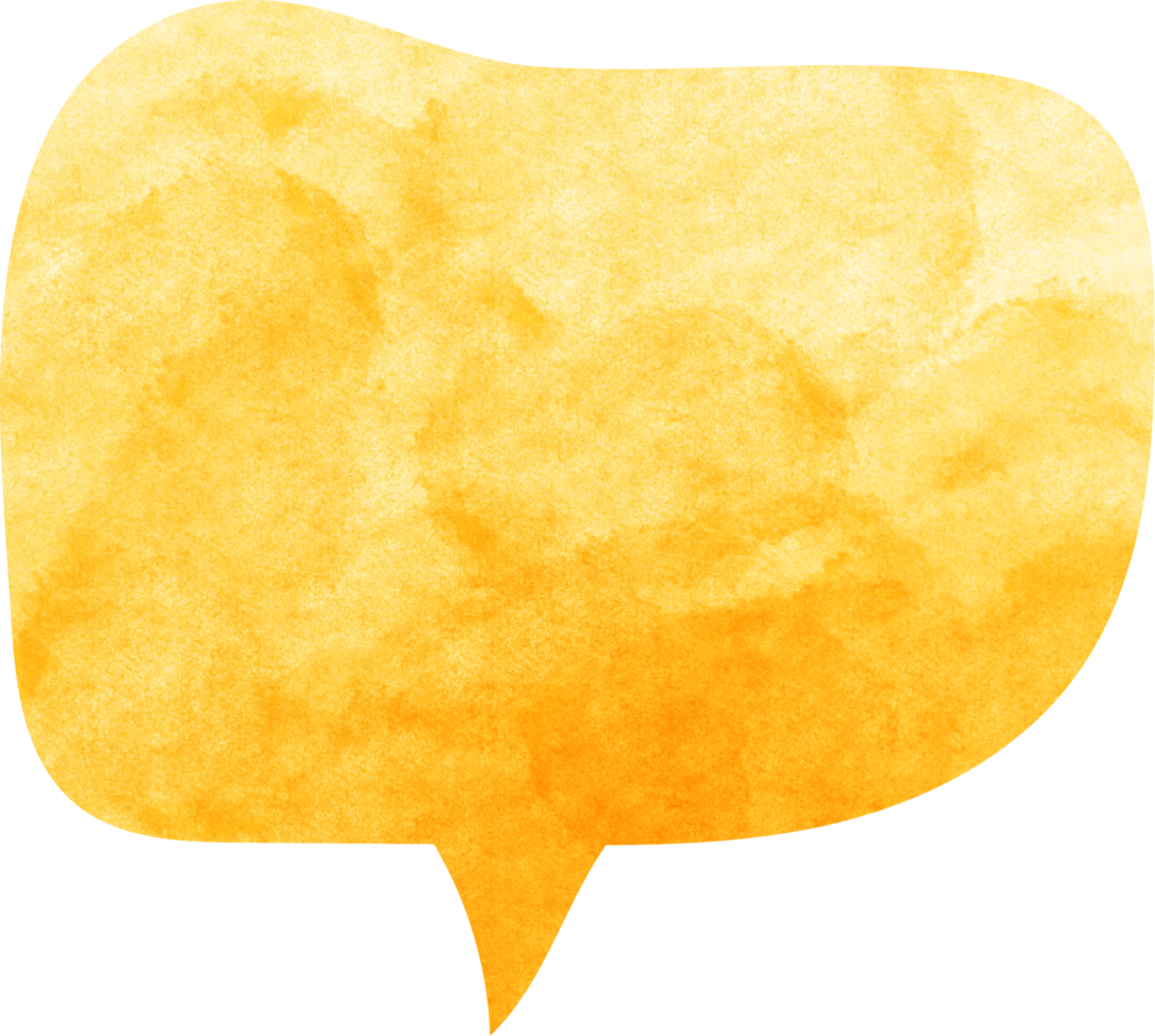 Yellow watercolor speech bubble illustration 54053799 PNG