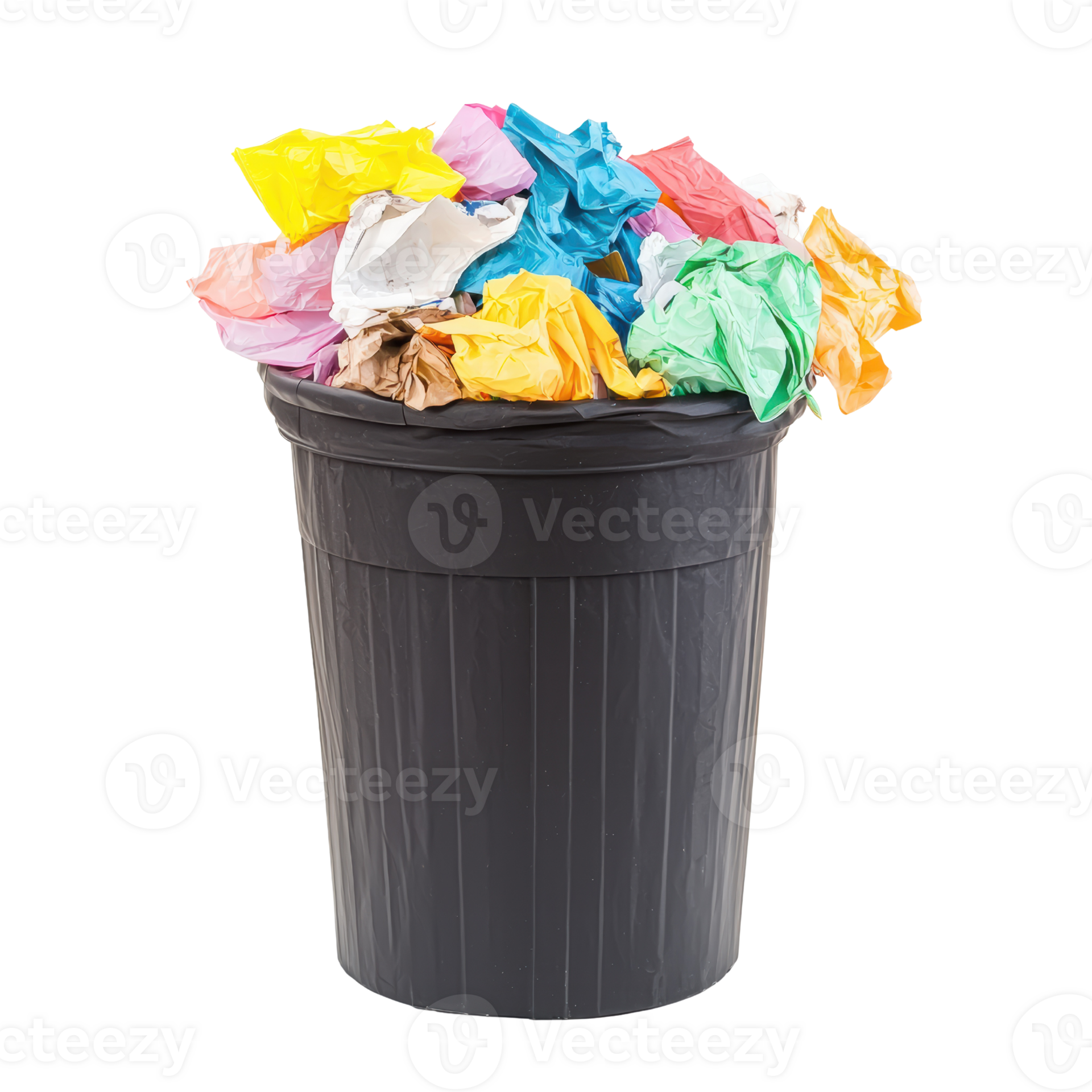Overflowing Trash Can with Colorful Crumpled Paper 54054691 PNG Overflowing Trash Can with Colorful Crumpled Paper 54054691 PNG