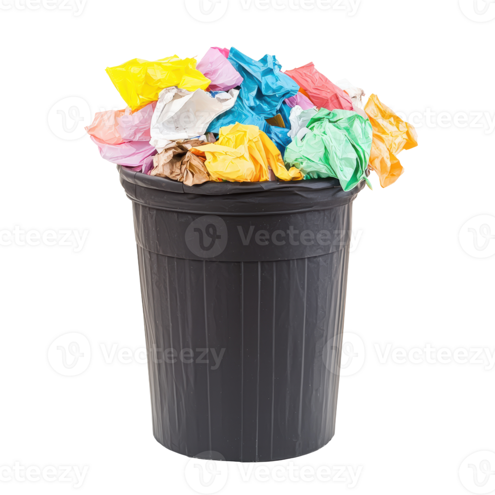 Overflowing Trash Can with Colorful Crumpled Paper 54054691 PNG Overflowing Trash Can with Colorful Crumpled Paper 54054691 PNG