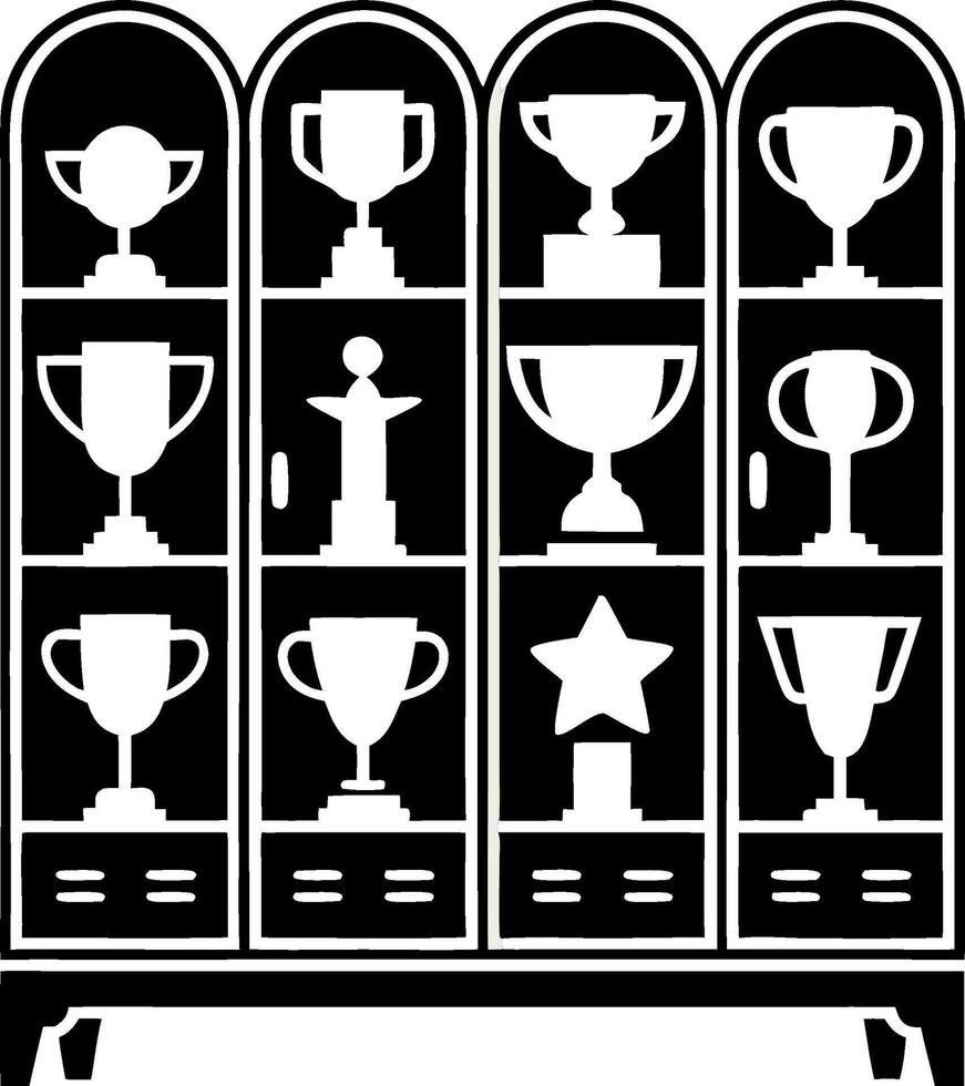 Illustration Trophy Cabinet Showcase Celebrating Achievement And Success 54064337 Vector Art At