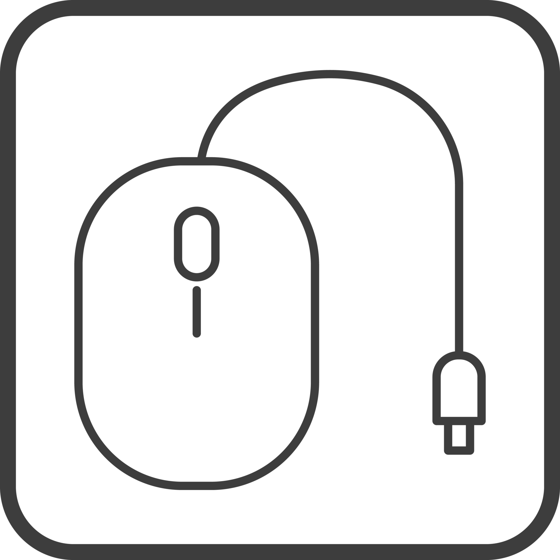 mouse computer icon in line black square frames, line icon 54066526 PNG