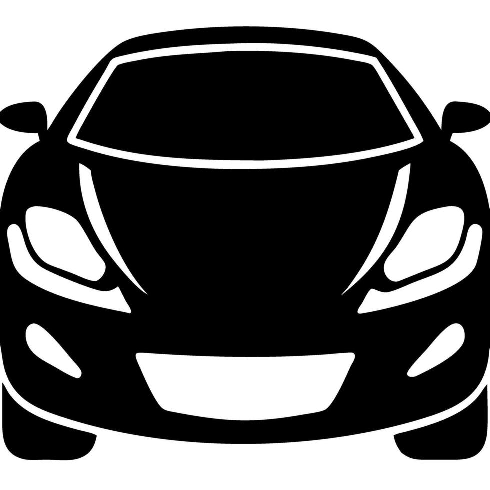 Illustration Modern Sportscar Front View Silhouette Automotive Design ...