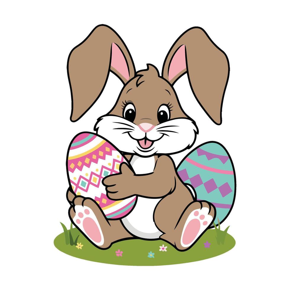 Easter Bunny Eggs Clip Art