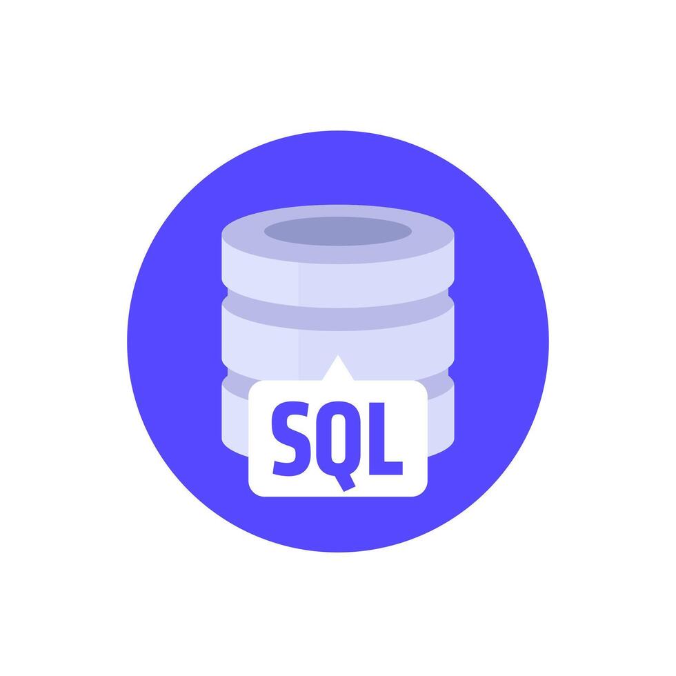 SQL icon, flat design 54069333 Vector Art at Vecteezy