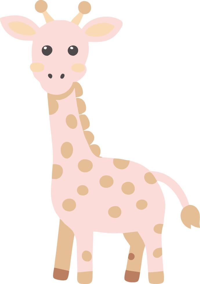 Cute Pink Baby Giraffe Clipart