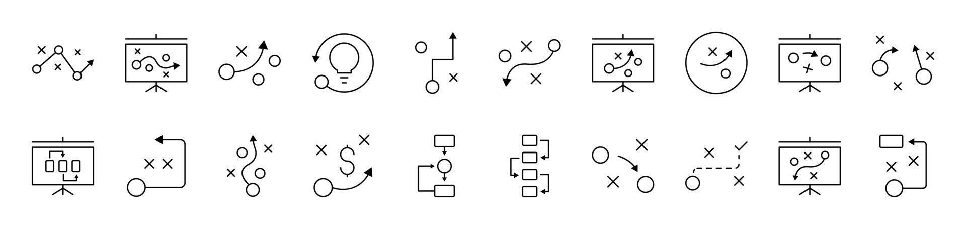 Algorithm, Scheme and Infographics Outline Picture Collection. Editable ...