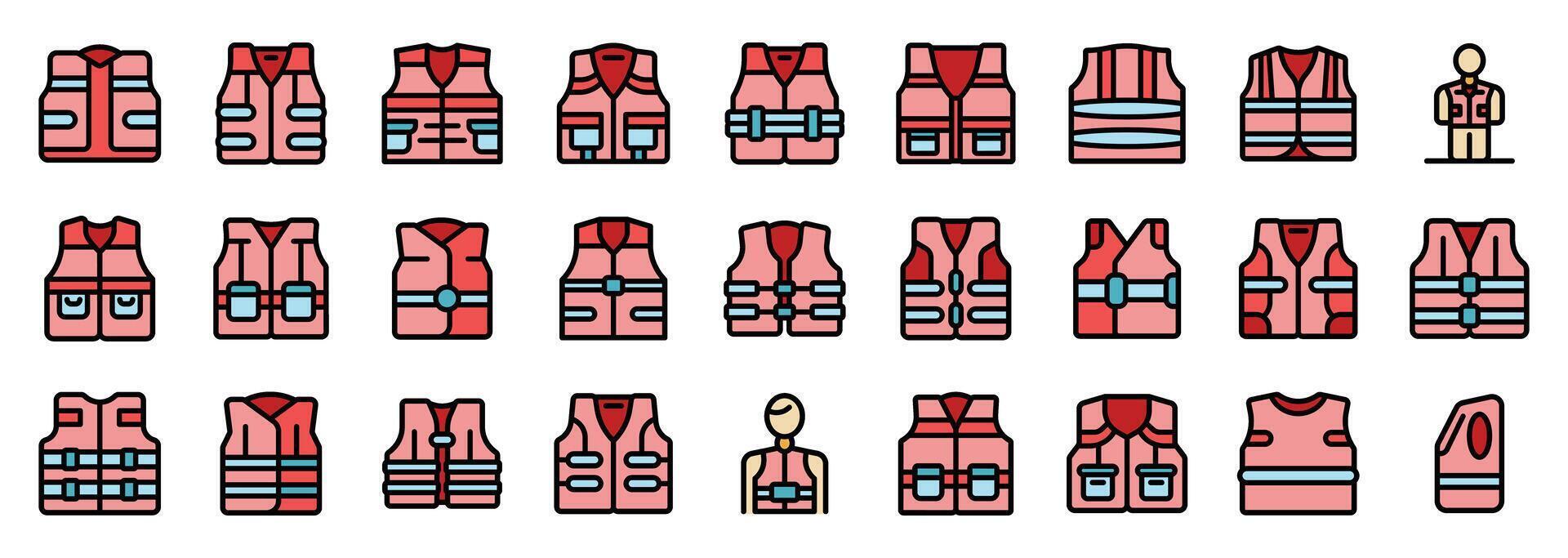 Life vest icons showing different types of personal flotation devices for water safety 54074927 ...