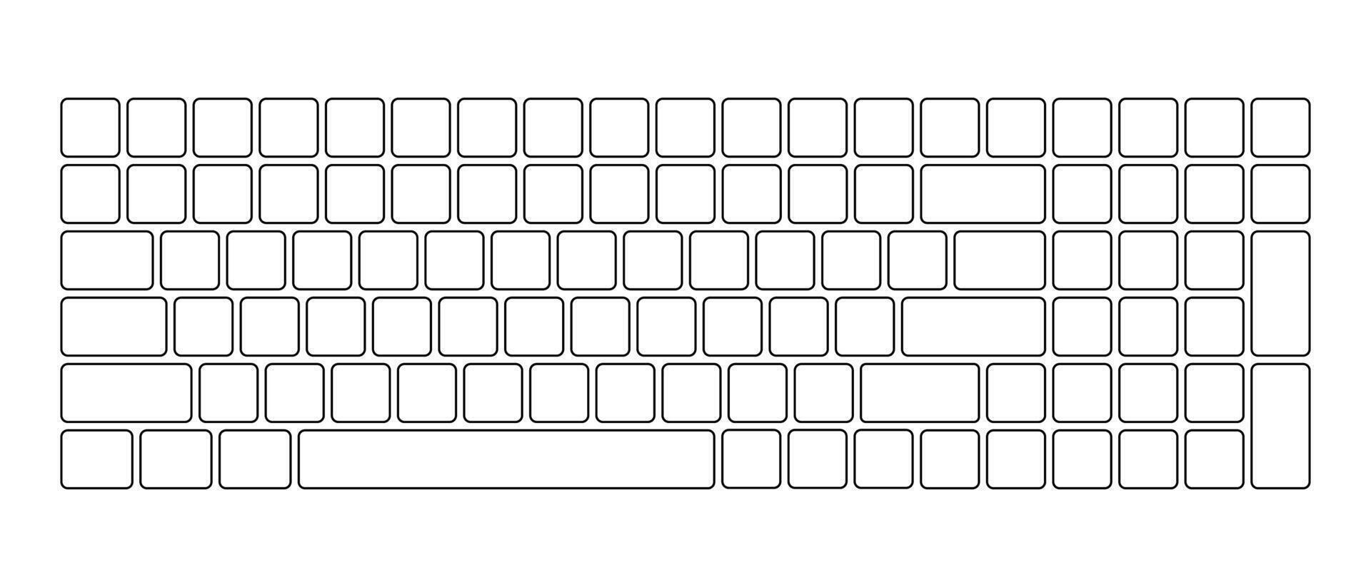 Computer Keyboard Button Layout Template For Graphic Use Modern