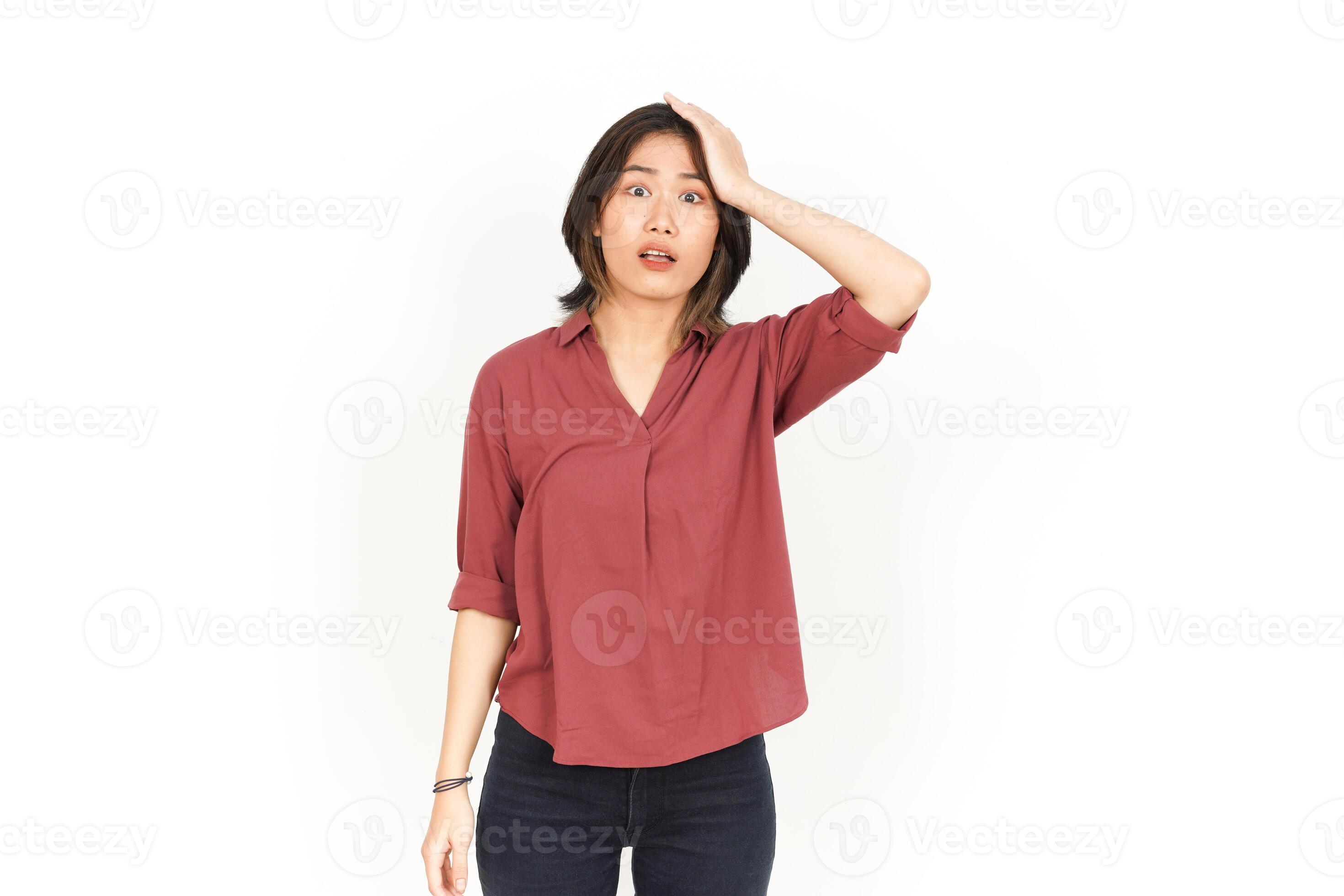 Forget Something gesture Of Beautiful Asian Woman Isolated On White ...