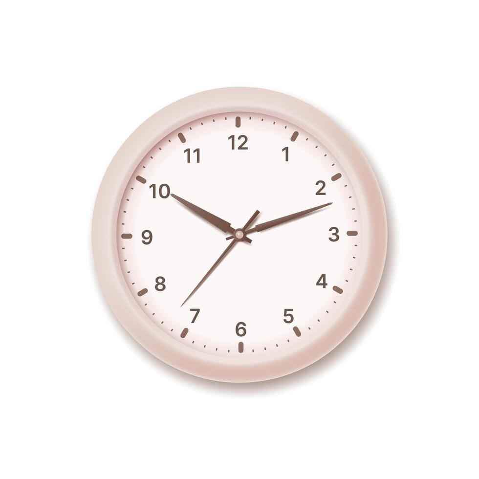 Wall clock in minimalistic 3d style. Classic design of simple wall ...