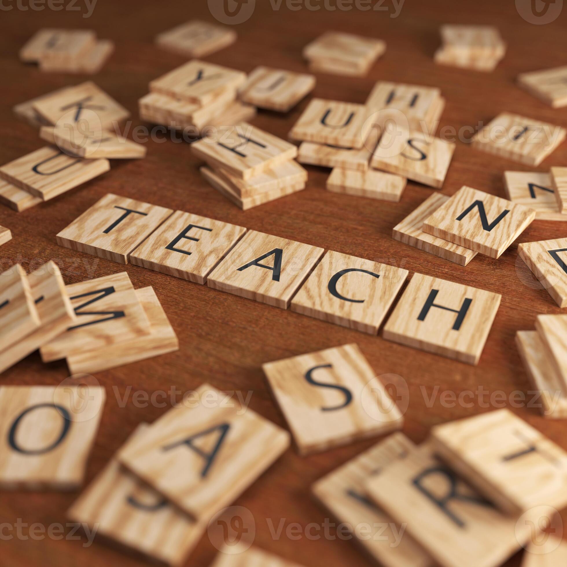 Scrabble Letters TEACH 54088937 Stock Photo at Vecteezy