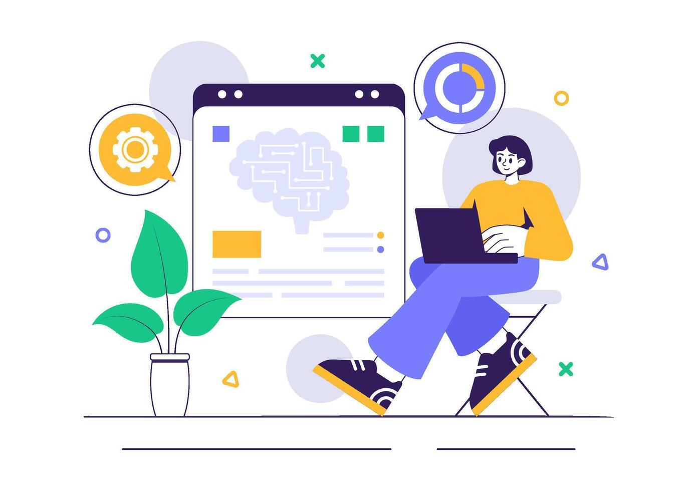 Data-Driven Machine Learning Illustration featuring Scientists and ...