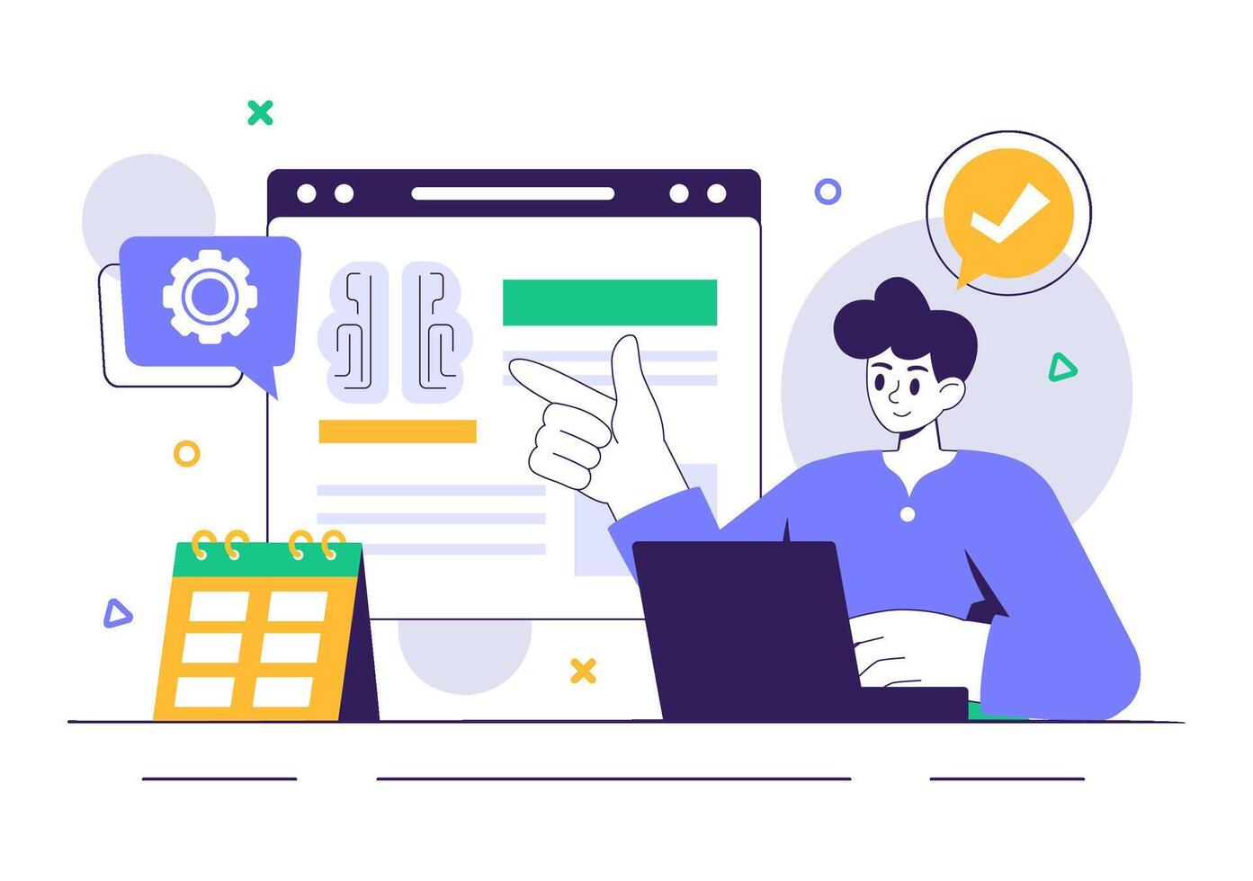 Machine Learning Technology Illustration with AI Researchers and Data ...