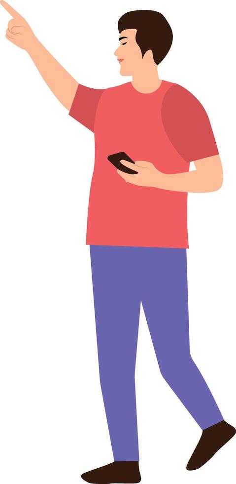 Man Holding Phone 54109806 Vector Art At Vecteezy