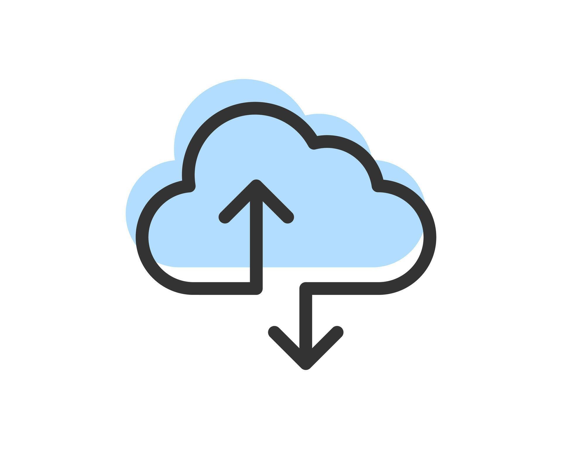 Cloud Storage And Data Transfer Icon Computing Service And Network Related Line Icons Database