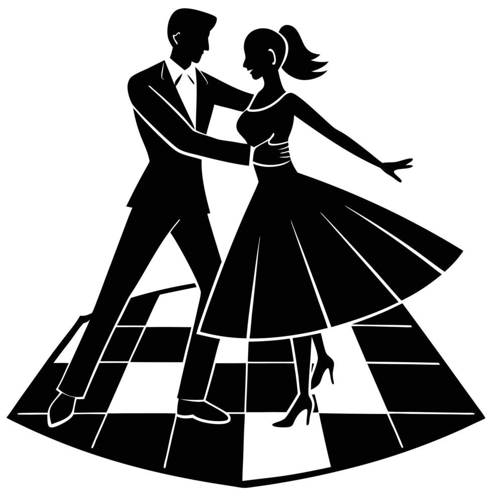 Slow Dance Floor Silhouette On White Background 54118458 Vector Art At Vecteezy