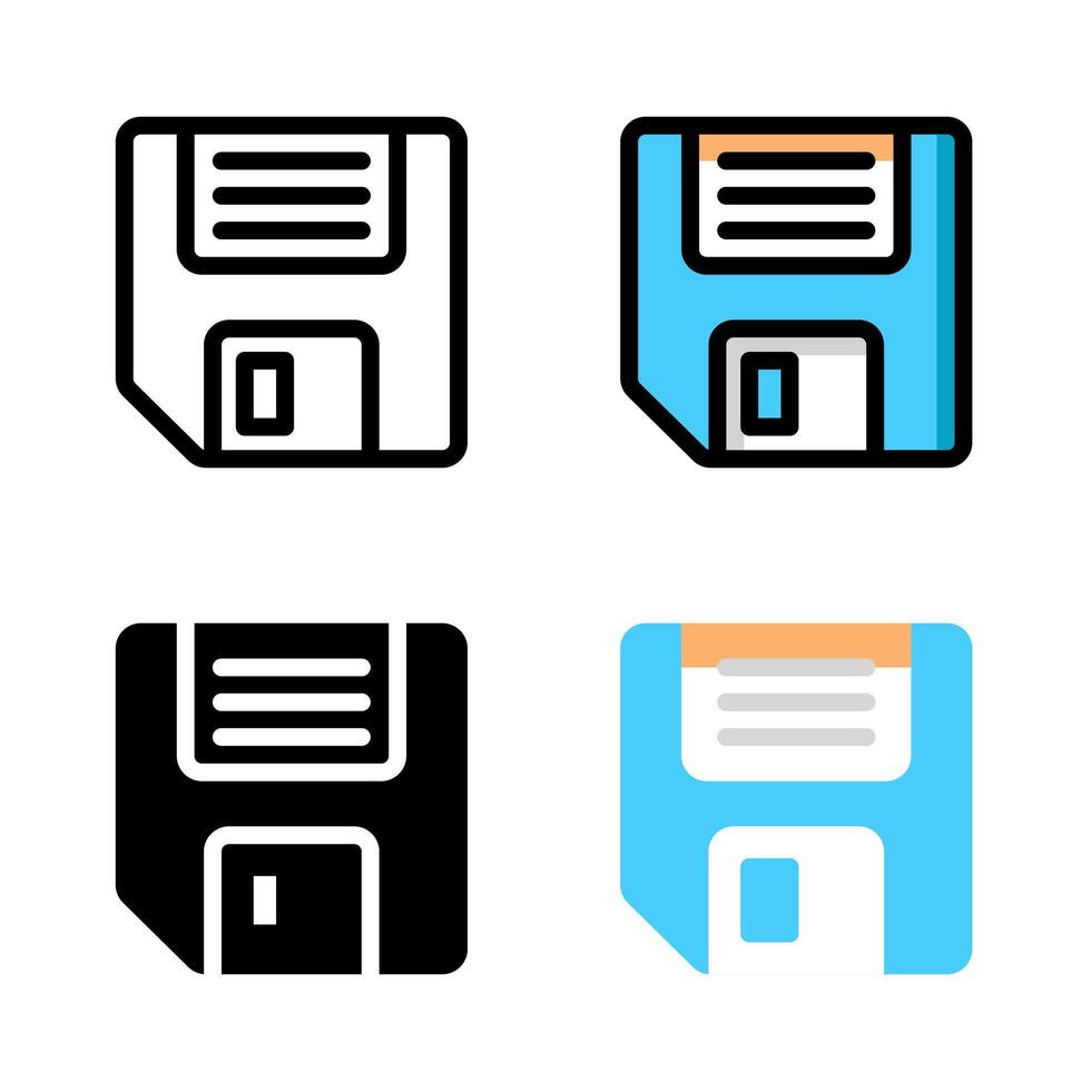 Diskette Icon Set Suitable For Save Button Symbol And Save As Icon