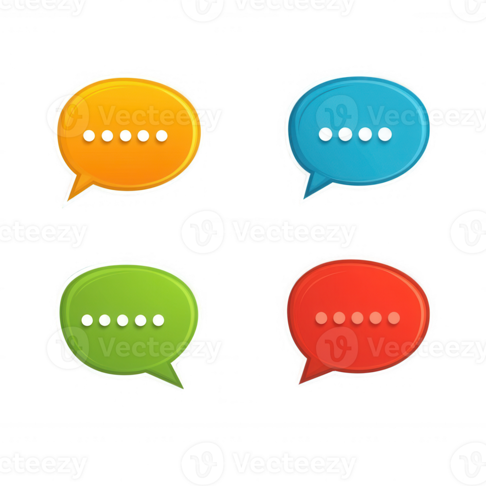 Colorful Speech Bubbles For Communication And Dialogue Illustration