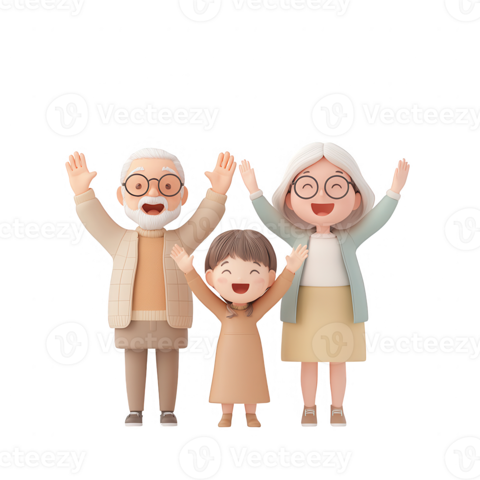 Contento Familia De Tres Celebrando Juntos Con Alegría Y Excitación 54127800 Png