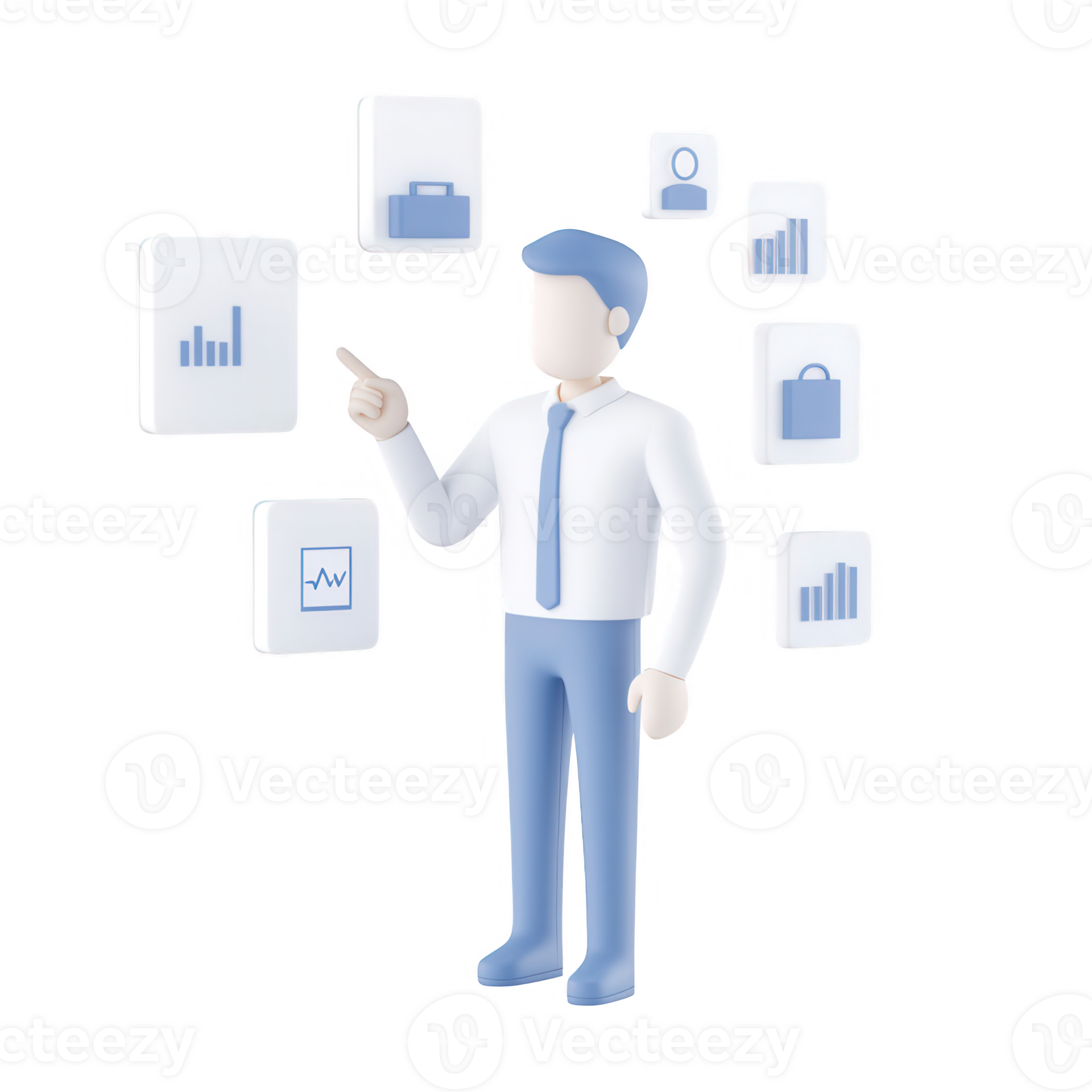 Professional Man Analyzing Data And Making Decisions With Digital