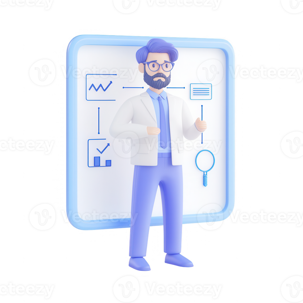 A Professional Man Analyzing Data With Digital Graphs In A Modern