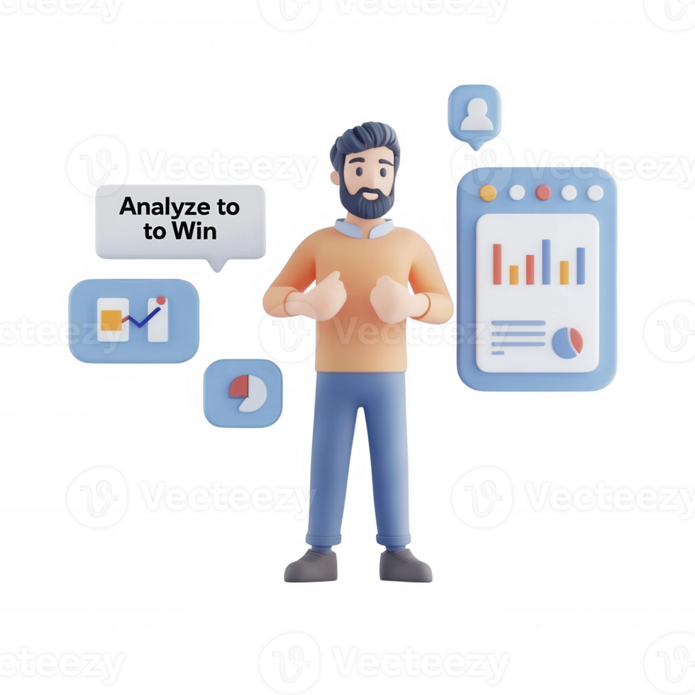 A Man Analyzing Data With Charts And Tools For Effective Decision