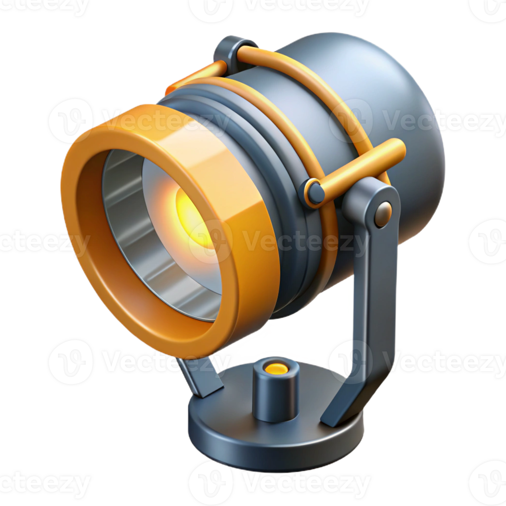 3D Render Spotlight Illustration, Yellow Orange Accents 54130473 PNG