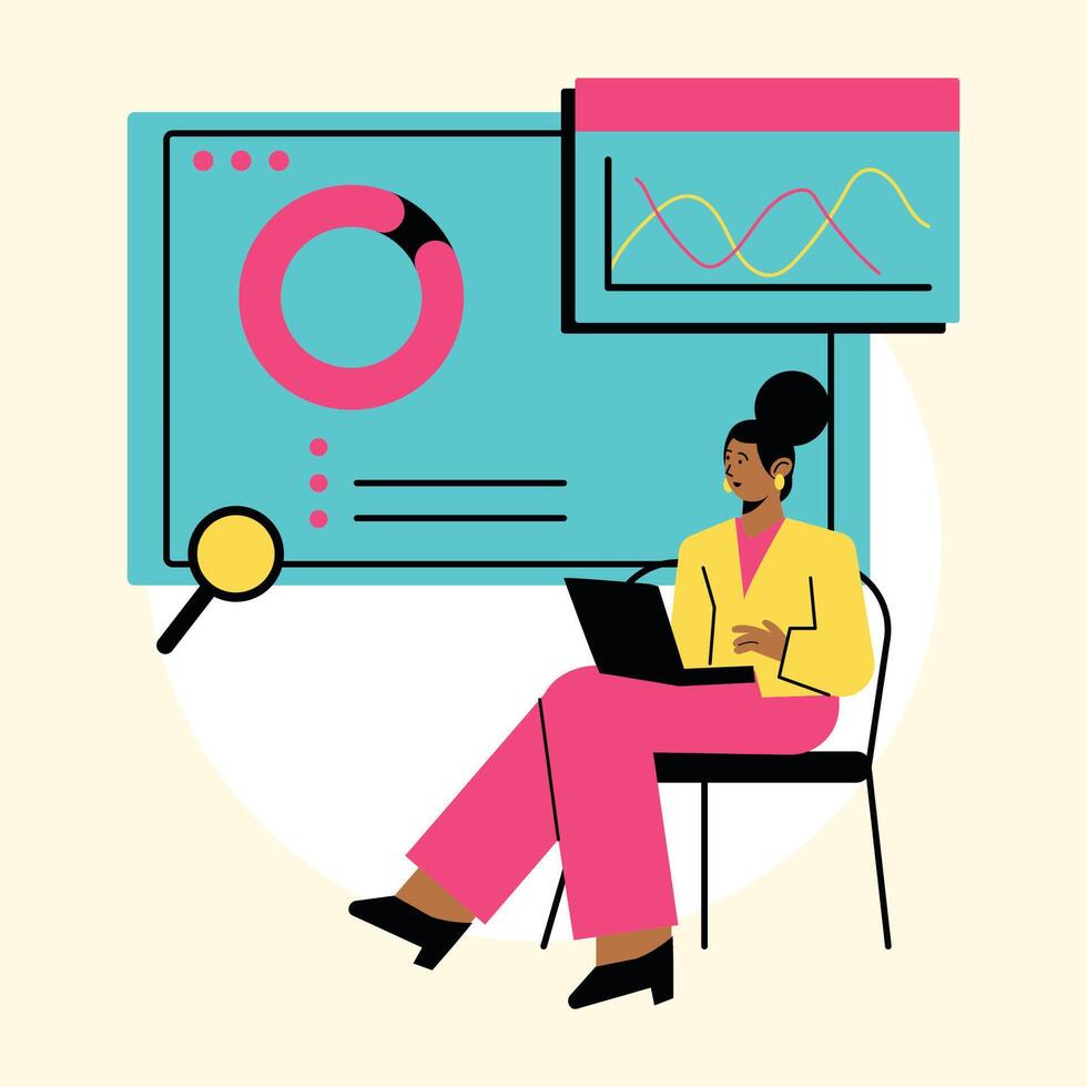 view reporting data analyst illustration 54131577 Vector Art at Vecteezy