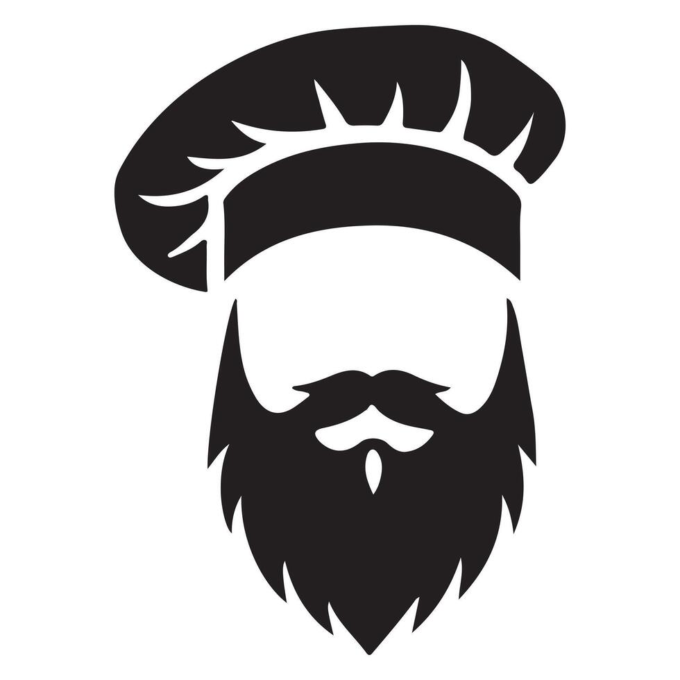 Chef Silhouette with a Full Beard in a Toque 54137108 Vector Art at ...
