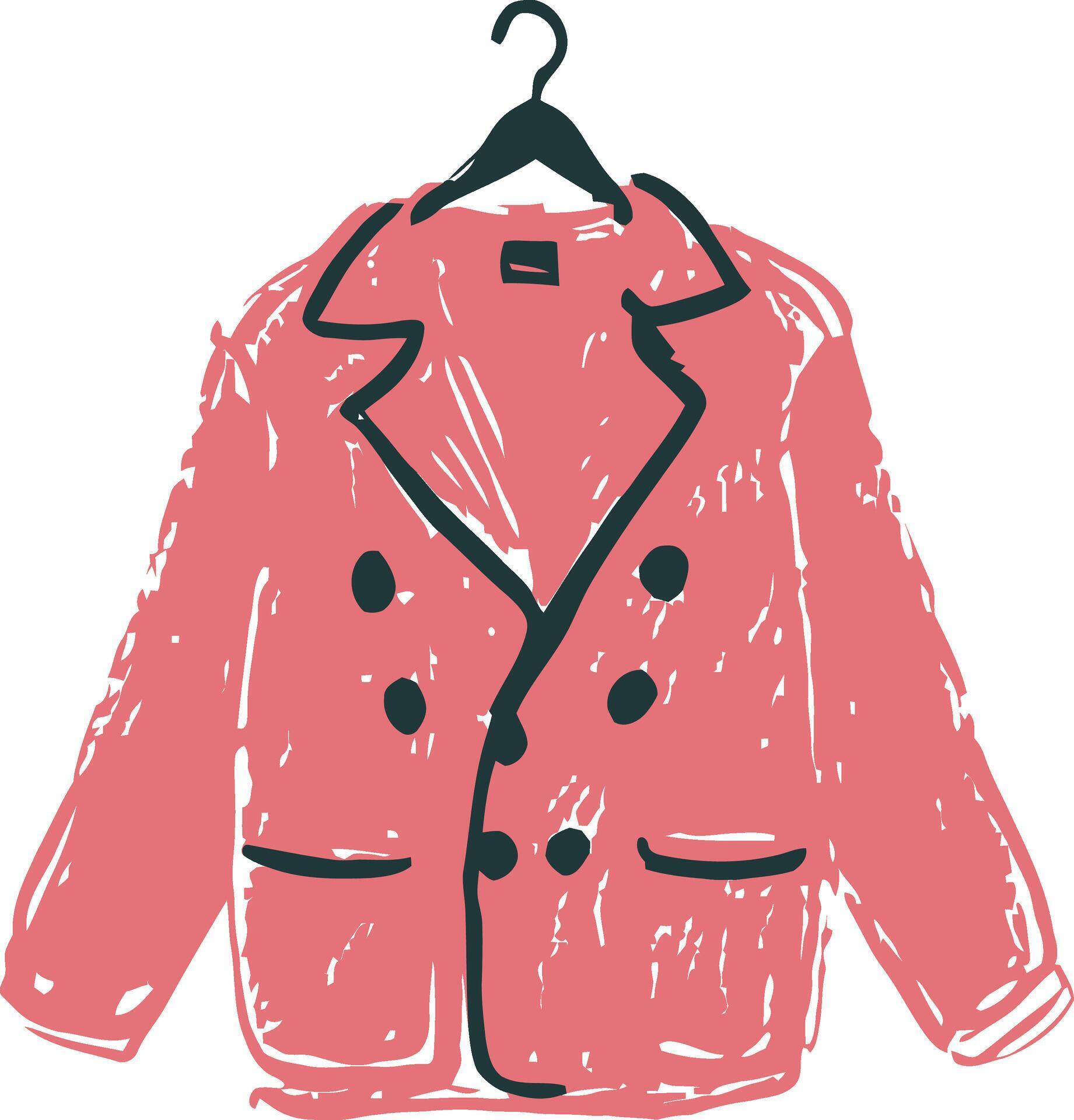 A pink coat hanging on a hanger 54137505 Vector Art at Vecteezy