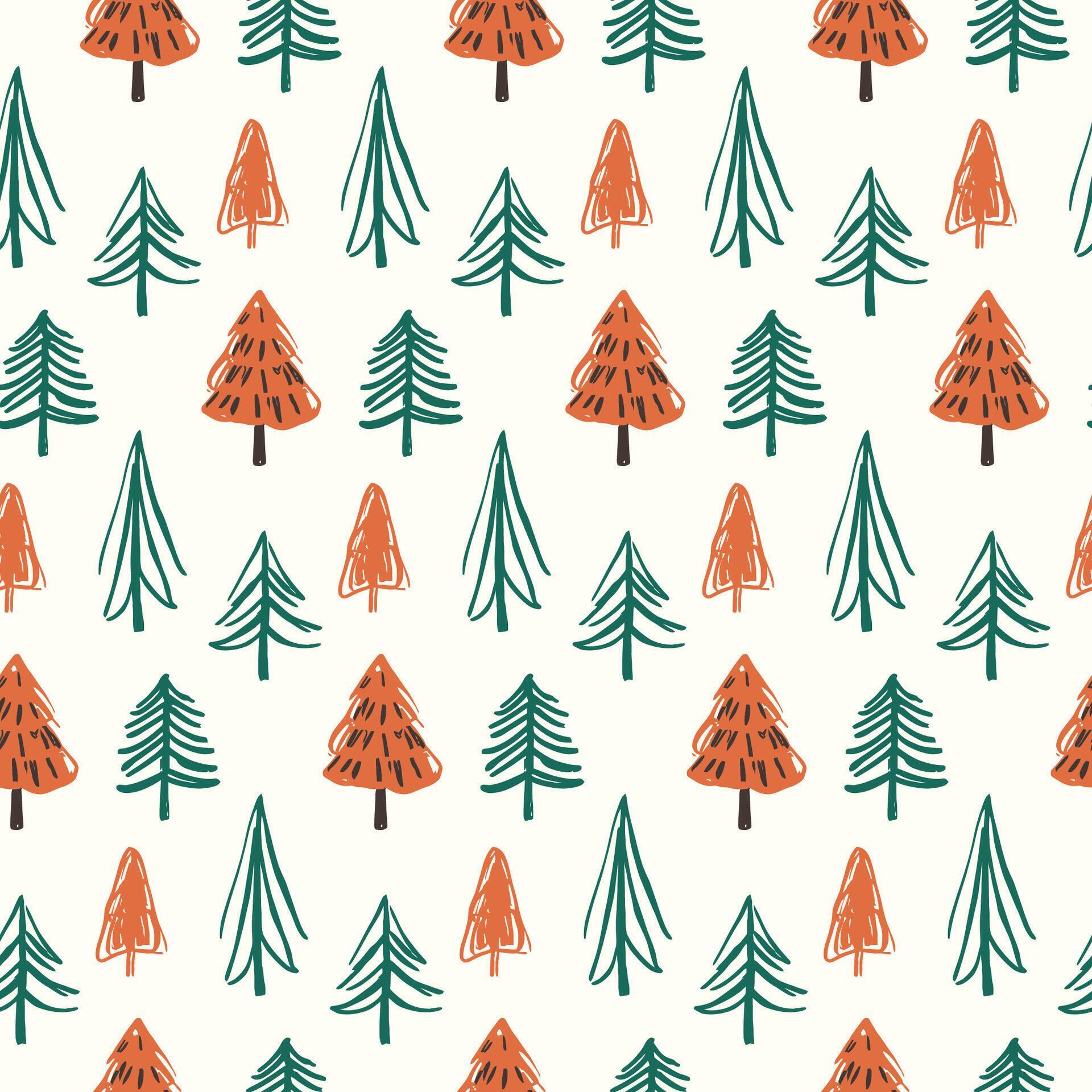 Pine tree seamless pattern in hand drawn style 54137533 Vector Art at ...