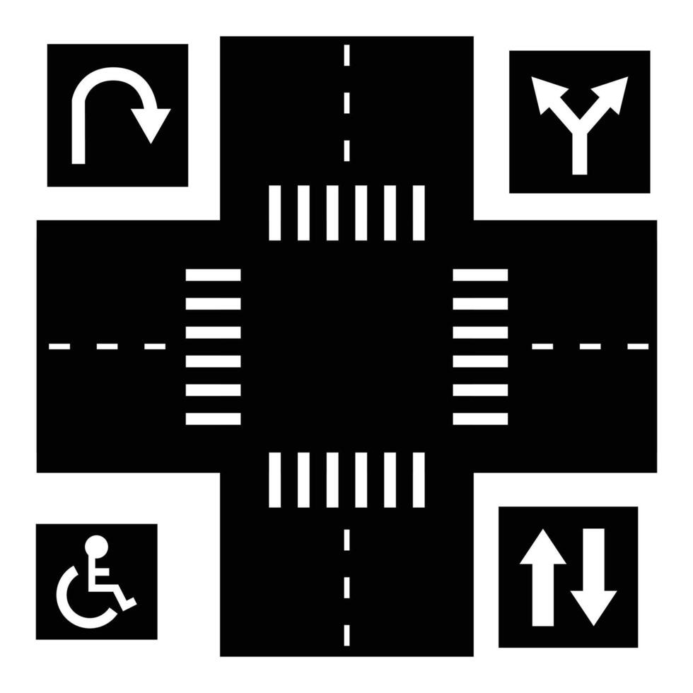 Outline Silhouette of a Junction Road with Multiple Directions 54137785 ... Outline Silhouette of a Junction Road with Multiple Directions 54137785 ...