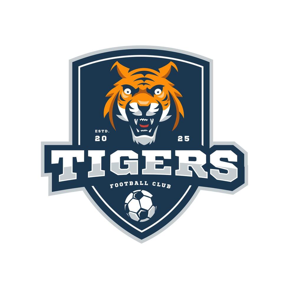 Tiger Football Logo Blue
