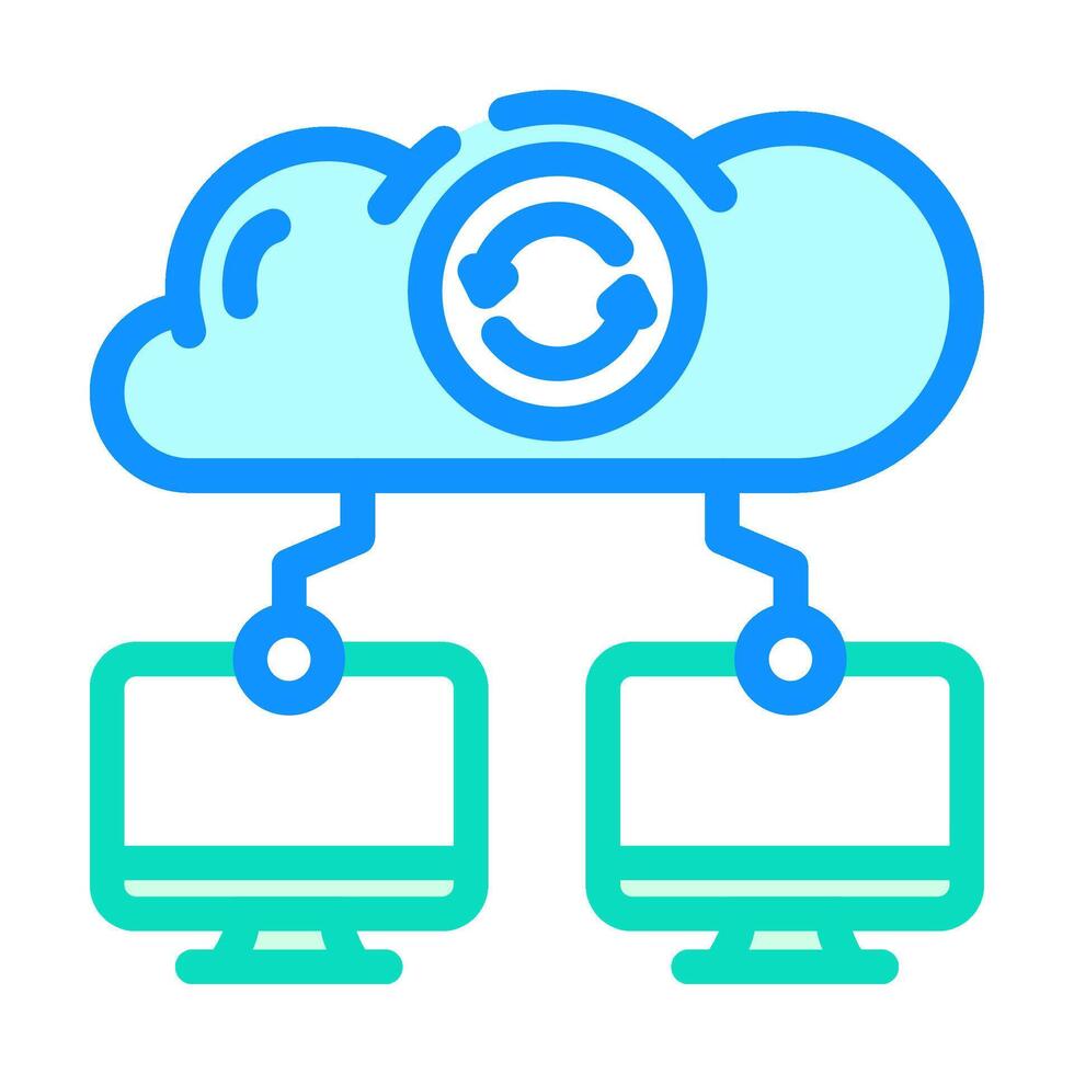 Data Synchronization Cloud Computing Color Icon Illustration 54190061 Vector Art At Vecteezy