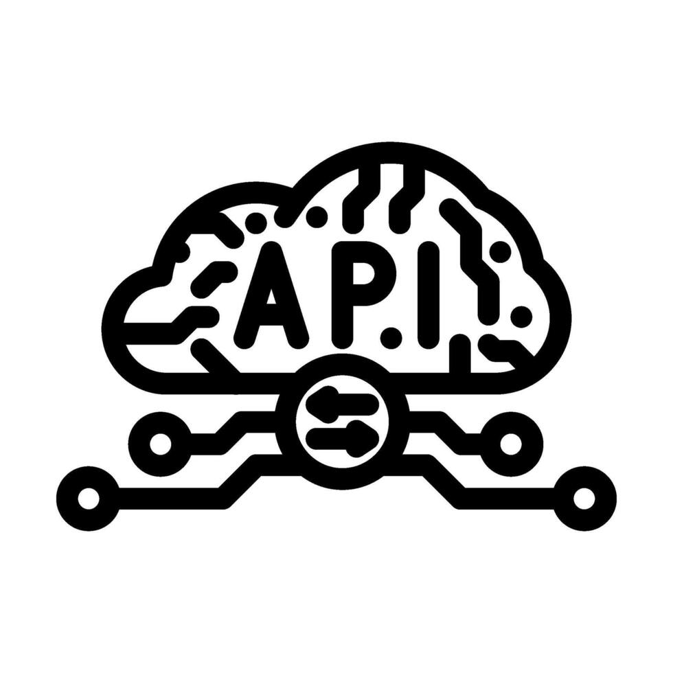 api conexión nube informática línea icono ilustración 54190070 Vector ...