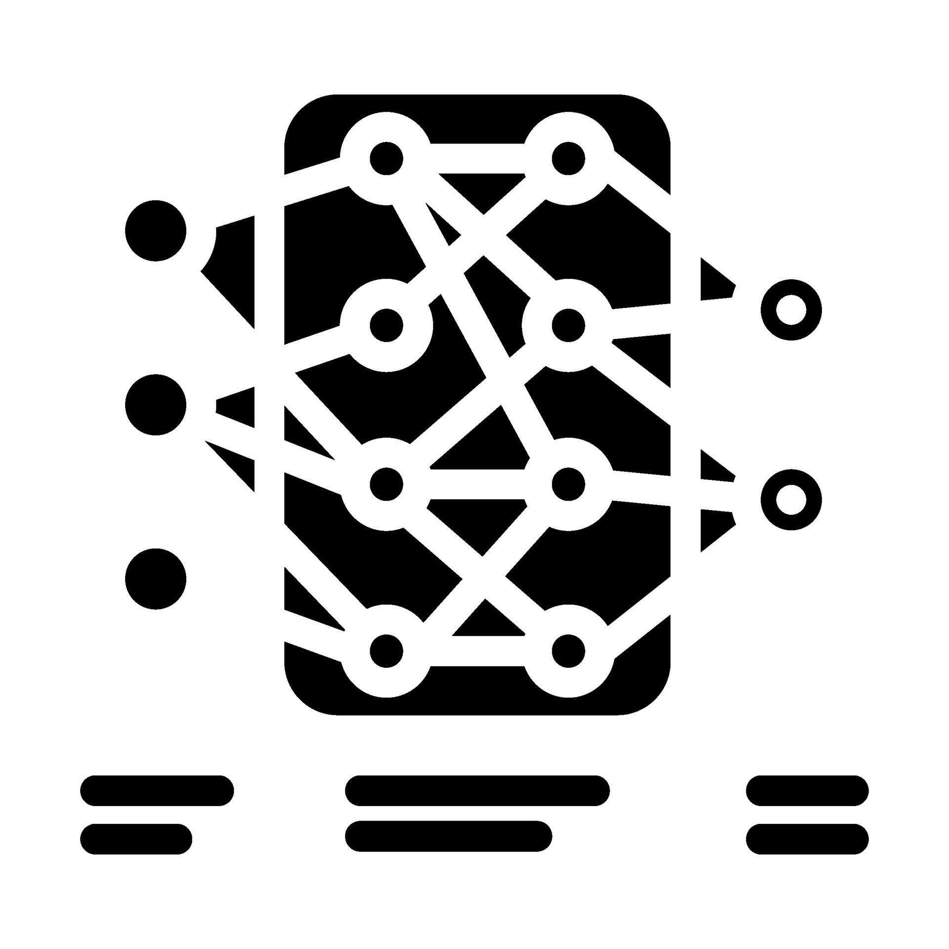 neural network diagram machine learning glyph icon illustration ...