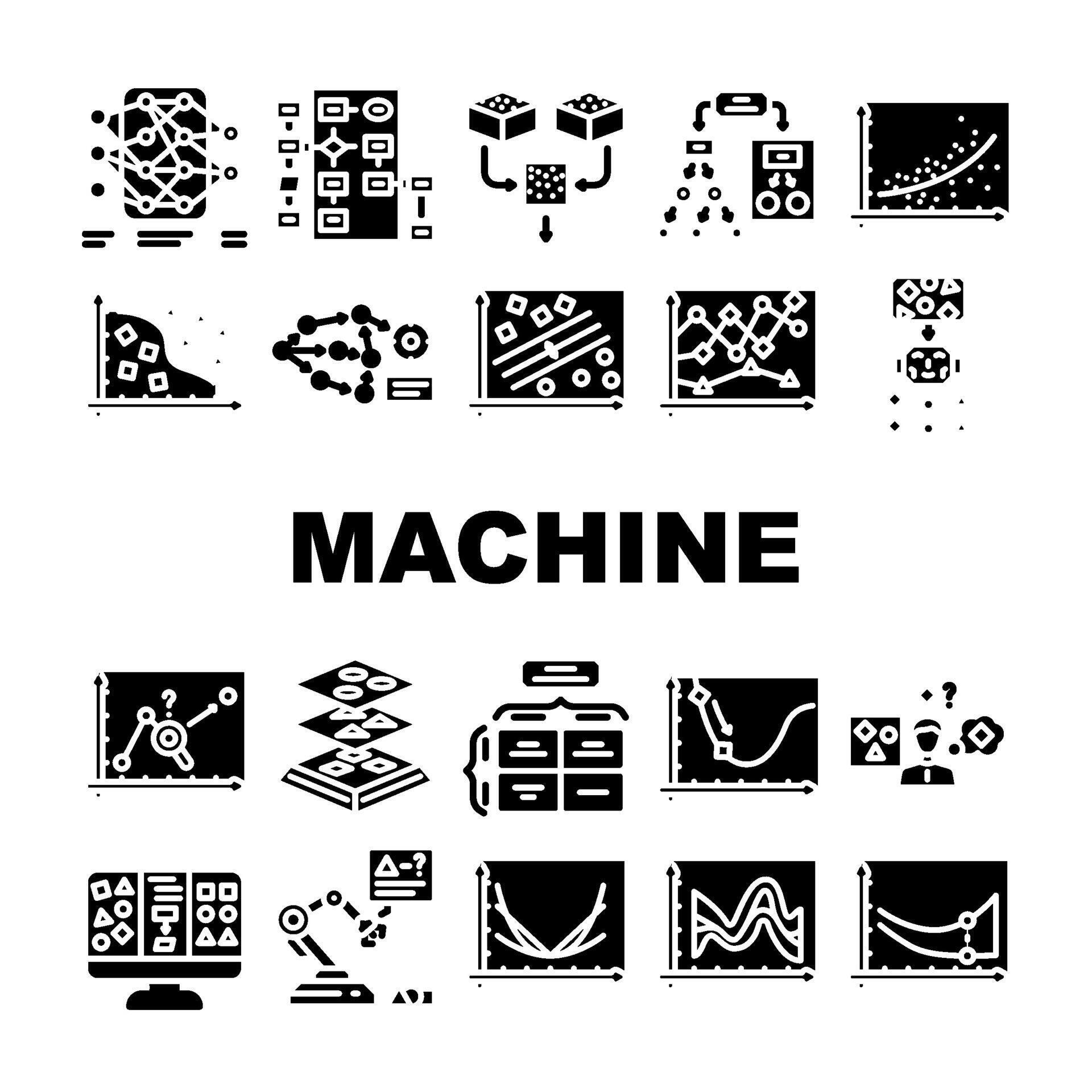 machine learning algorithm model icons set 54190303 Vector Art at Vecteezy