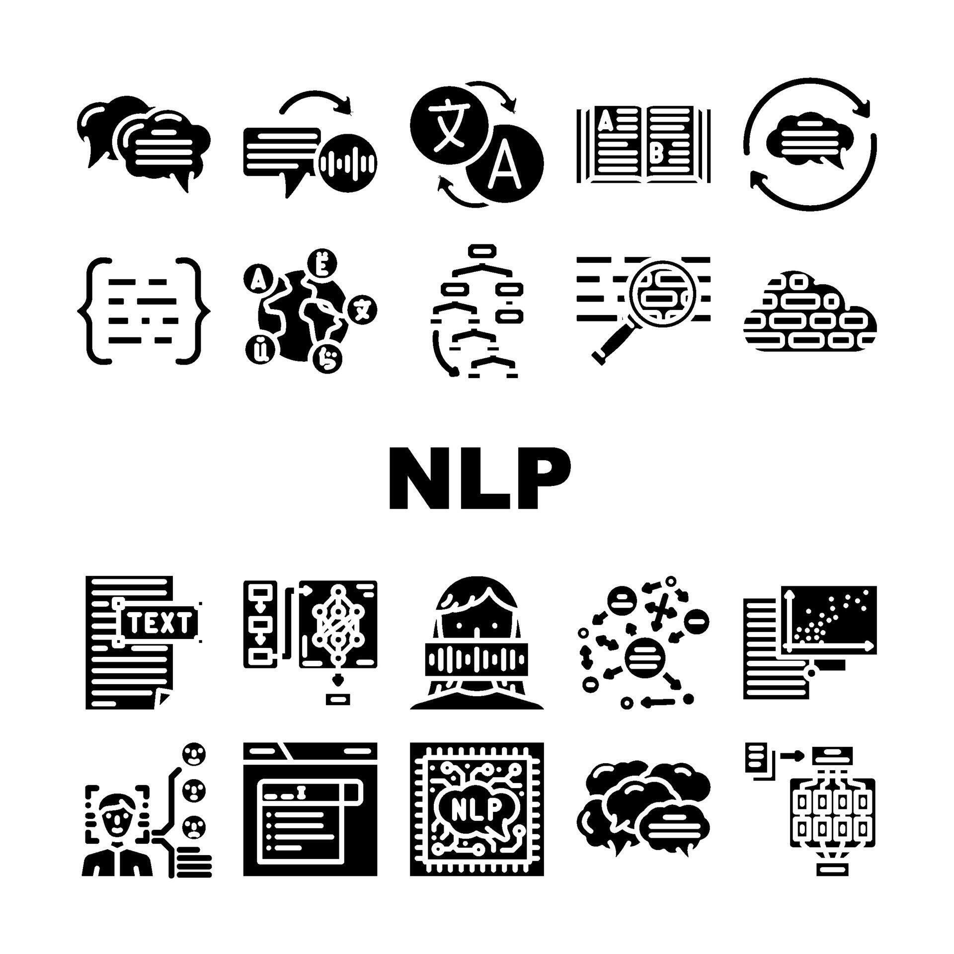 natural language processing nlp icons set 54191227 Vector Art at Vecteezy