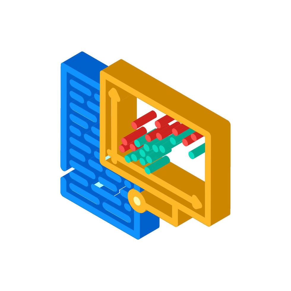 text analysis graph natural language processing nlp isometric icon ...