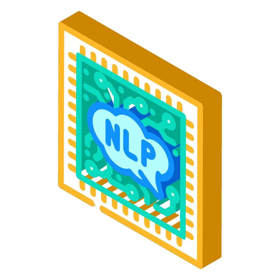 language processor chip nlp isometric icon illustration 54191305 Vector ...