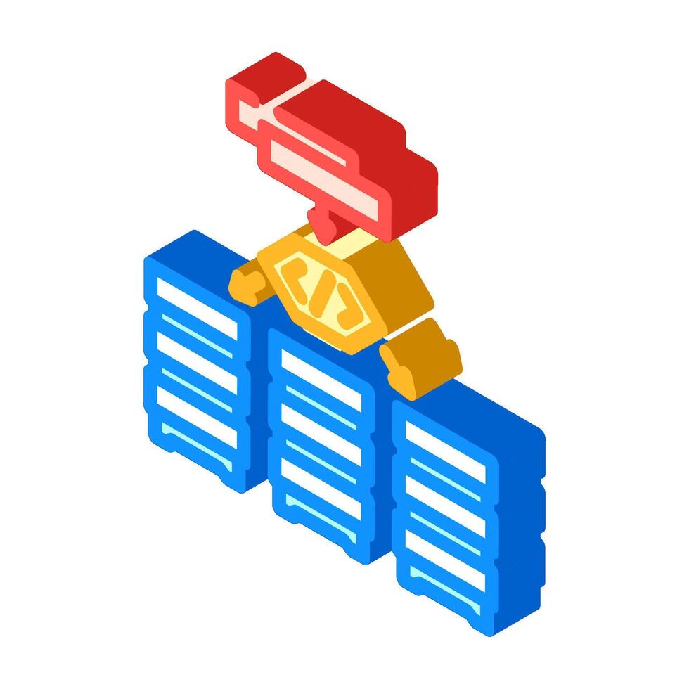software defined network data center isometric icon illustration ...