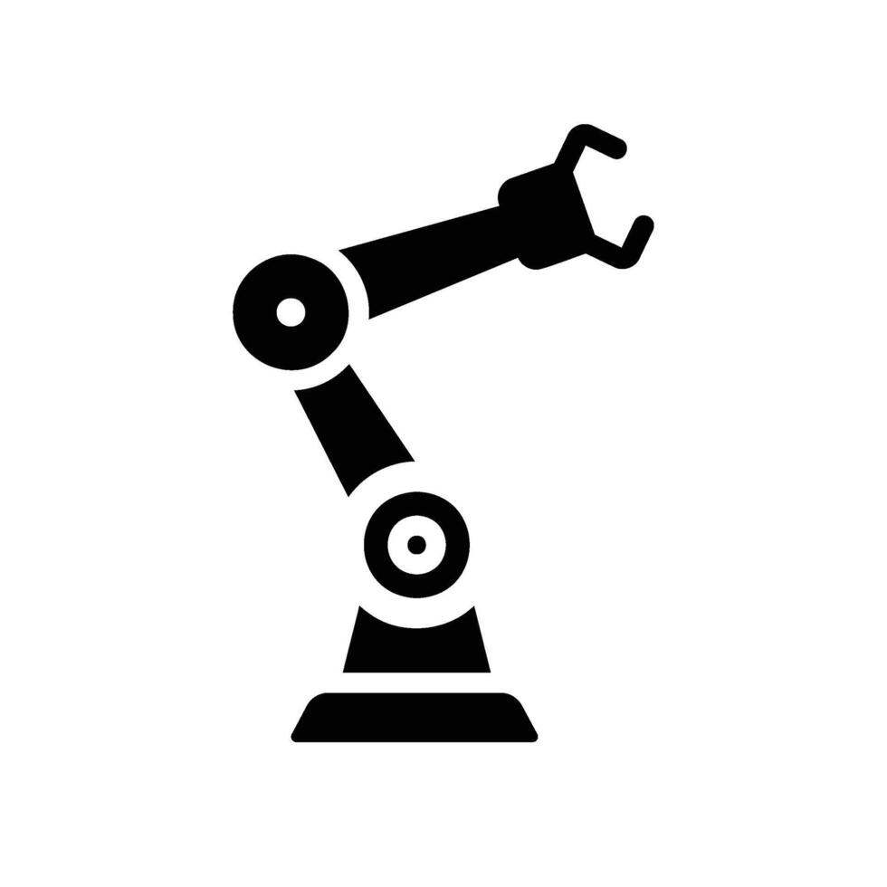 robot arm Glyph Icon White Background 54194491 Vector Art at Vecteezy