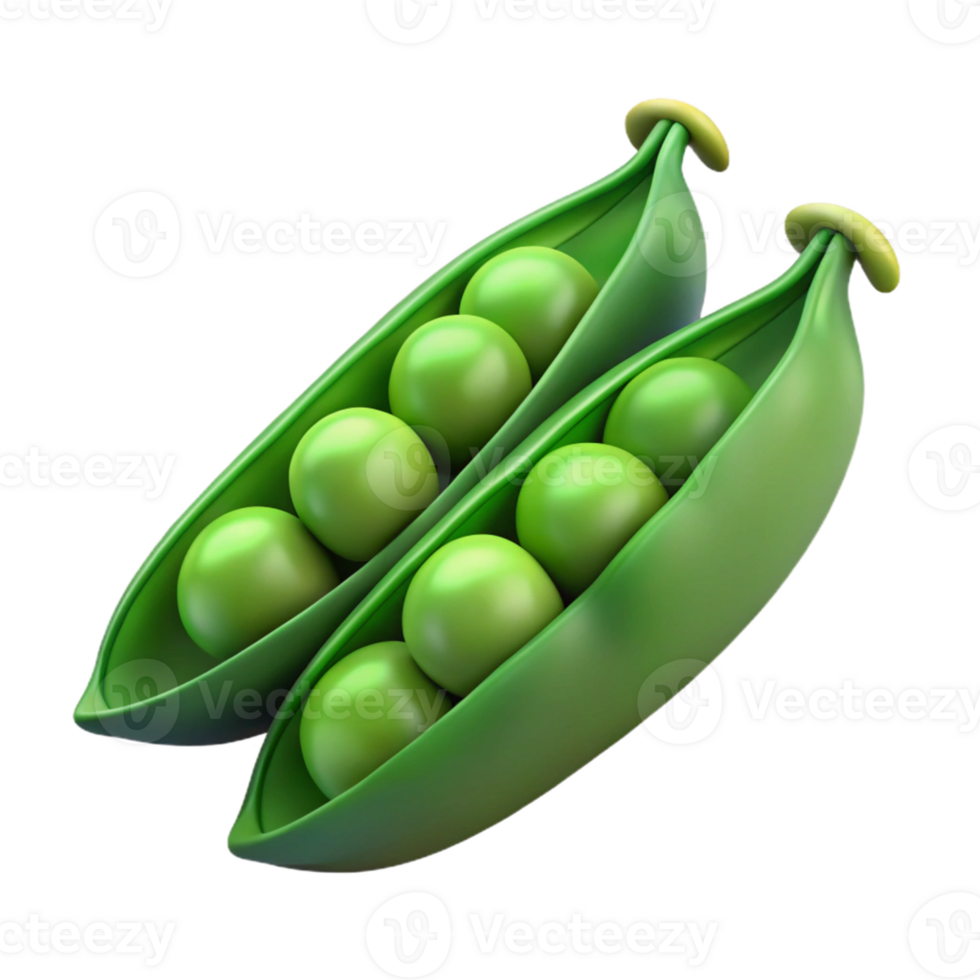 3D Render of Fresh Green Peas in Pods 54195547 PNG